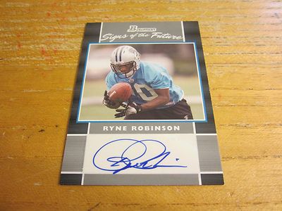 Ryne Robinson Signed 2007 Bowman Signs of the Future #SFRR Card NFL ...