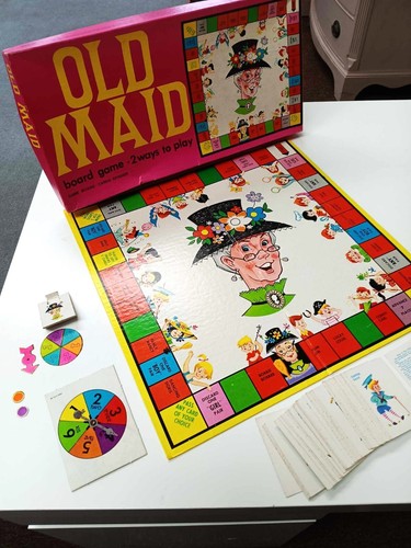 Vintage 1960's Old Maid Playing Board Game Warren Built Rite Games ...