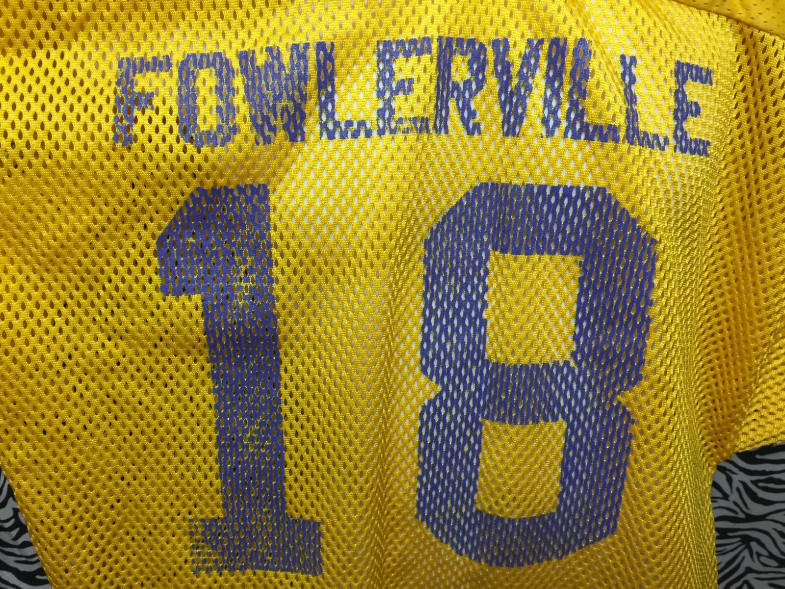 FOWLERVILLE MICHIGAN High School Football Jersey Large Yellow Vintage ...