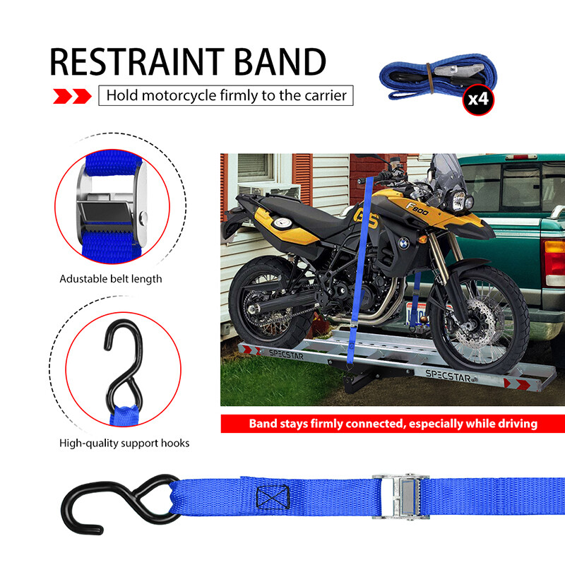 450lbs Aluminum Motorcycle Carrier Anti Tilt Hitch Mounted Dirt Bike ...