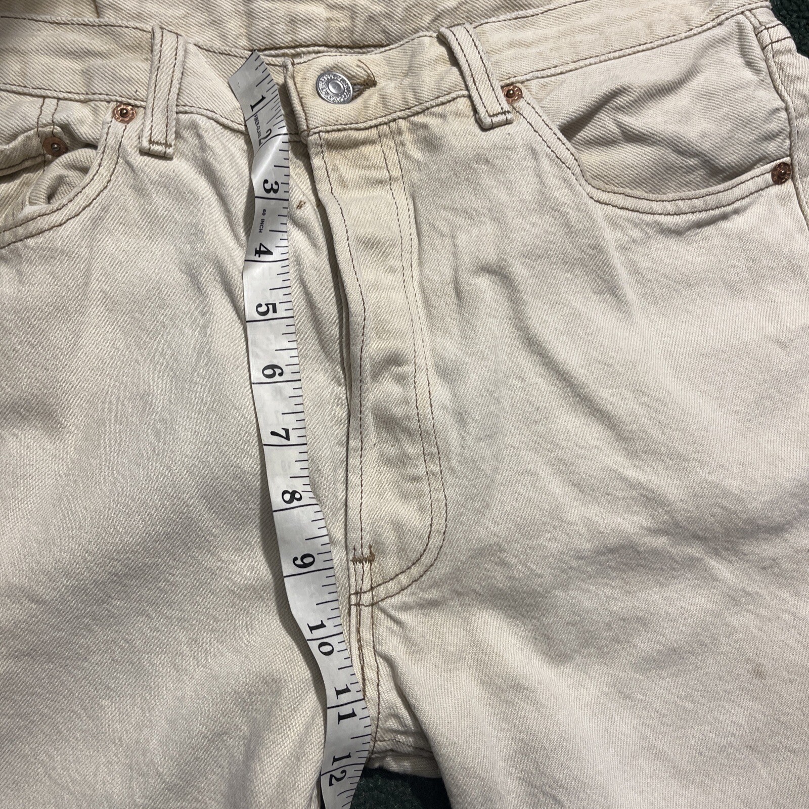 Levi's 501 Bleached Jeans Distressed 32” Tag 34 Mens … - Gem