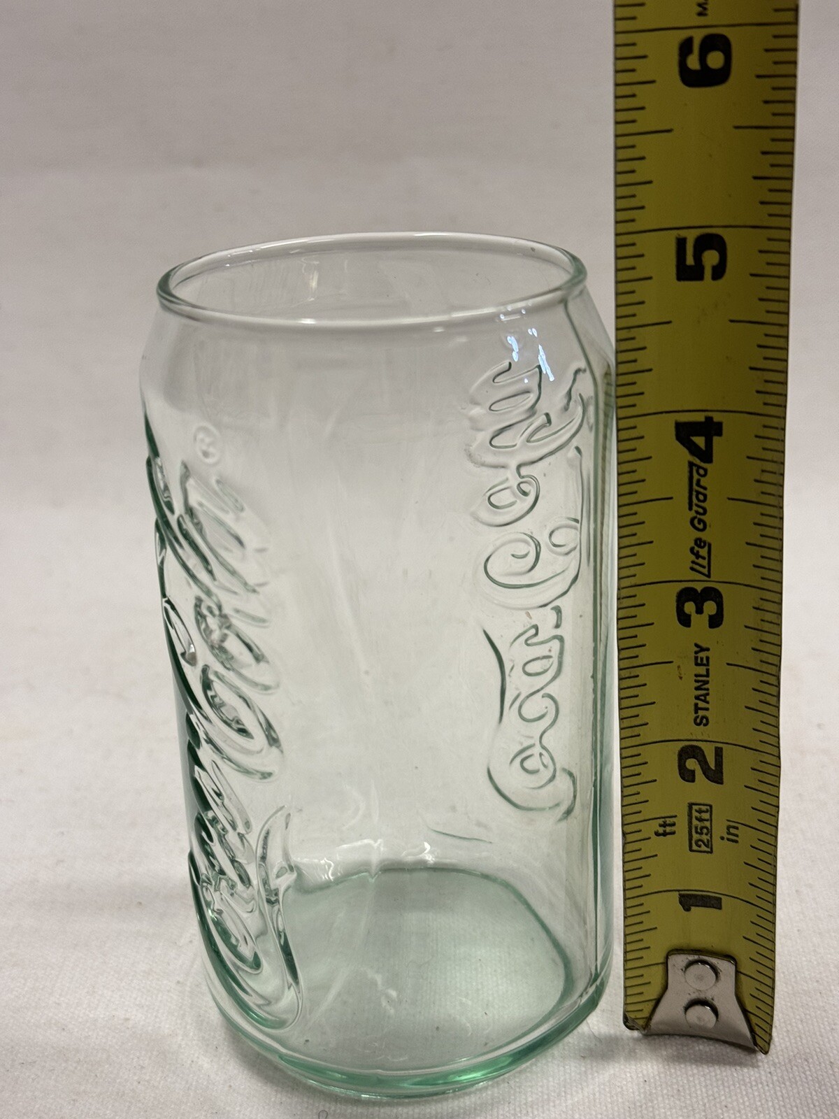 Coca Cola Can Shaped Embossed Logo Clear Glass | eBay