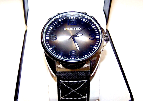 Unlisted by Kenneth Cole Men's Sunburst Dial Canvas Strap Watch - new ...