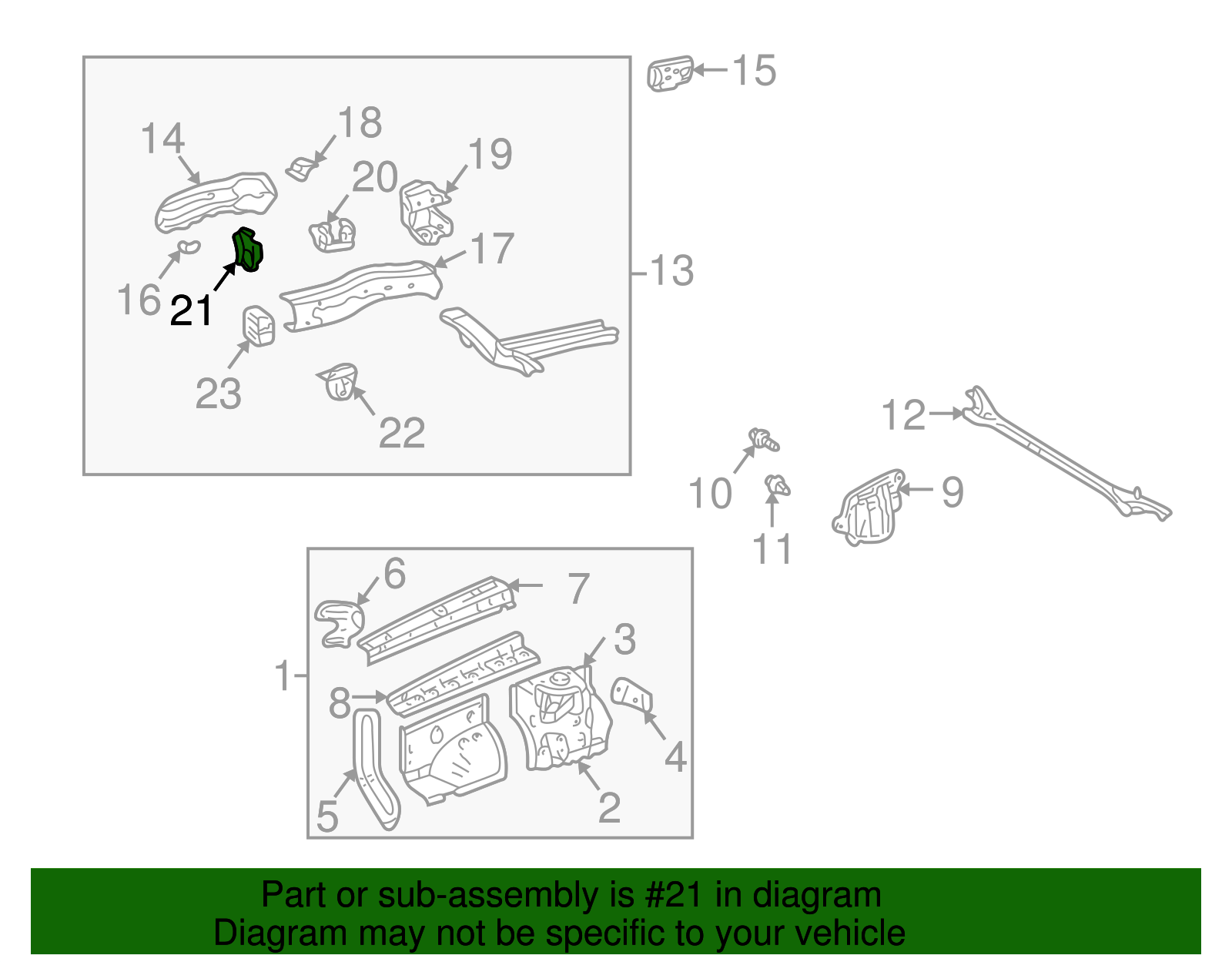 Toyota OEM Fender-front Reinforcement Bracket Right 5715106010 for sale ...