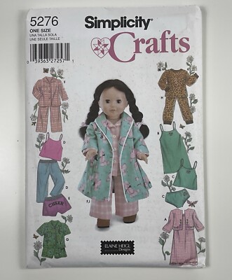 Simplicity 5276 Sewing Pattern For 18 Inch Dolls, Doll Clothing Pattern | eBay
