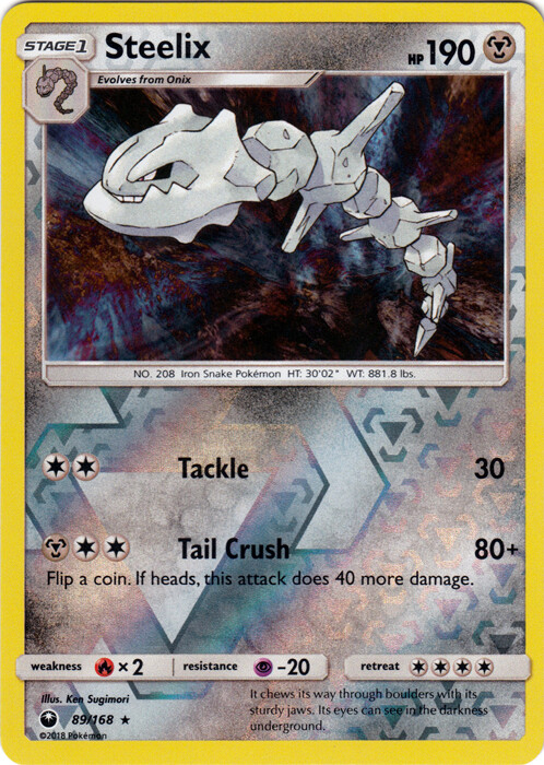 Steelix - 89/168 (Reverse Holo Foil) Holo Rare SM Celestial Storm ...