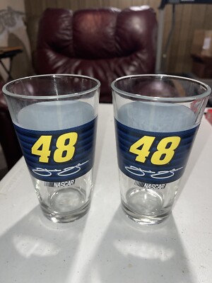 2 NASCAR Driver Jimmie Johnson #48 Pint Beer Glasses 16 ounce | eBay