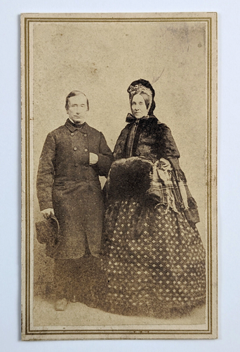 1860s CDV Photo Well Dressed Victorian Couple Man Woman Winter Fashion ...