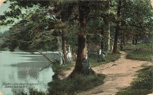 Brooks Lake West Brighton Staten Island 1910 Men Hikers New York VTG ...