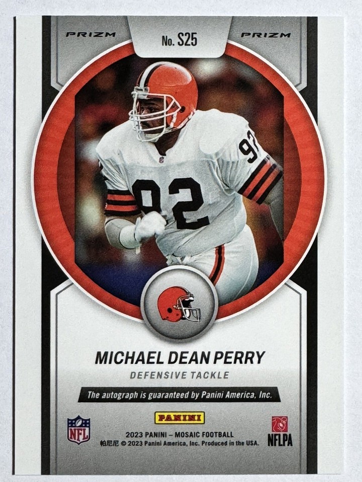 MICHAEL DEAN PERRY Browns 2023 Mosaic AUTHENTIC AUTOGRAPH SCRIPTS ...