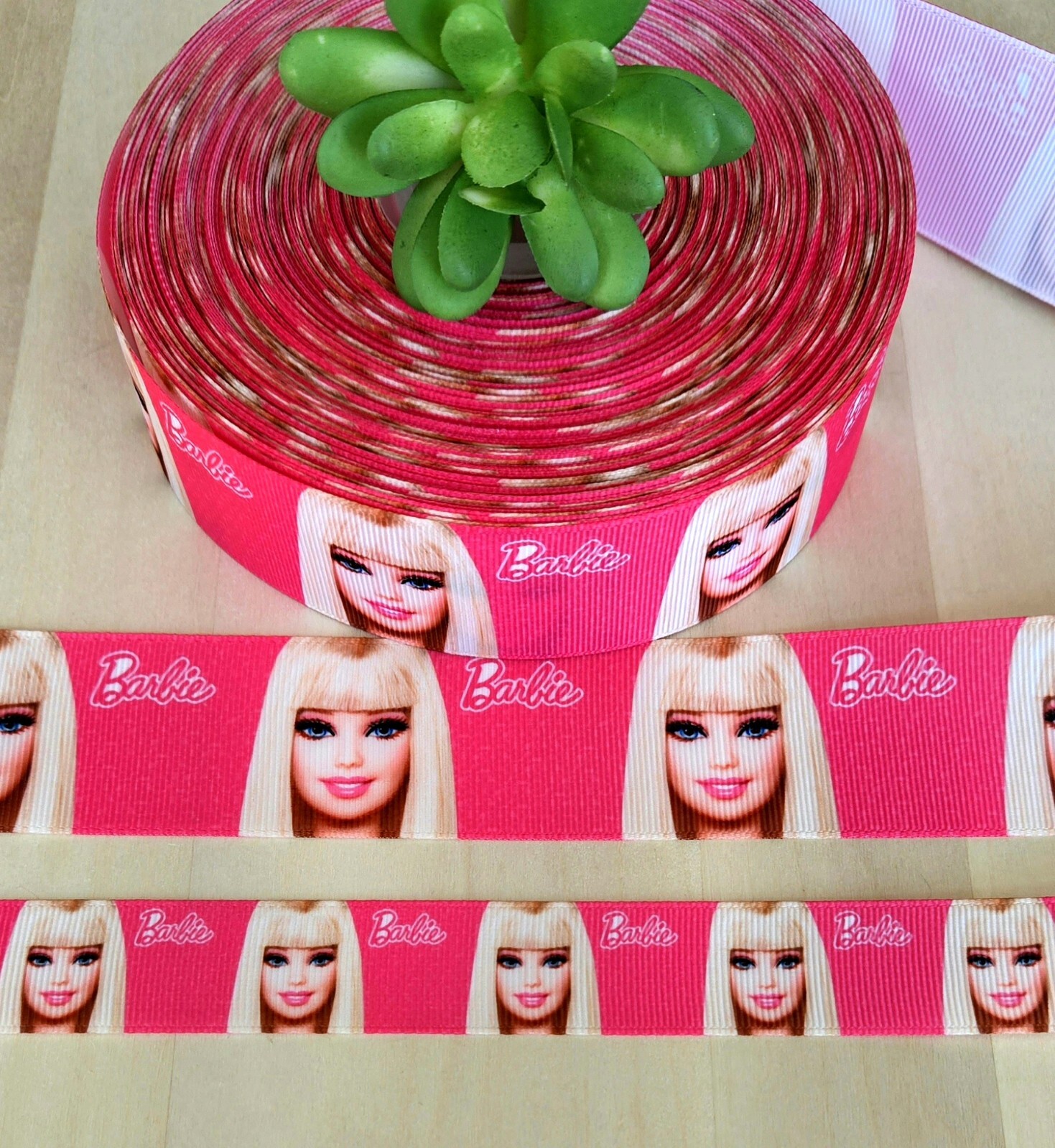 7/8 & 1.5" (1 YD) Barbie Grosgrain Ribbon Barbie Bow Doll Glam Hair Bow ...