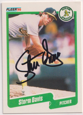 1990 Fleer #5 Storm Davis AUTOGRAPHED Oakland Athletics | eBay
