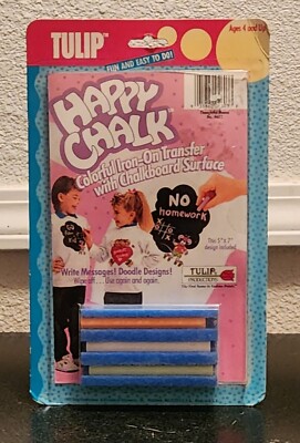 HAPPY CHALK by TULIP IRON ON SHIRT TRANSFER CHALKBOARD VTG 1991 | eBay