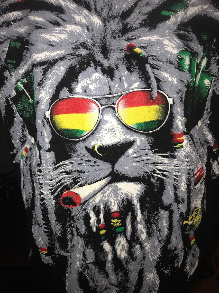 Rastafarian Lion With Dreads Tattoo