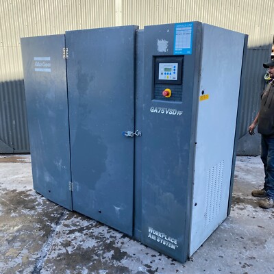 Atlas Copco GA75VSDFF Air Screw Compressor Dryer 75kW Siemens 6SE6440 ...