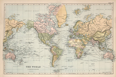 Beautiful Vintage Old World Map 1891 CANVAS PRINT 24"X 36" Poster | eBay