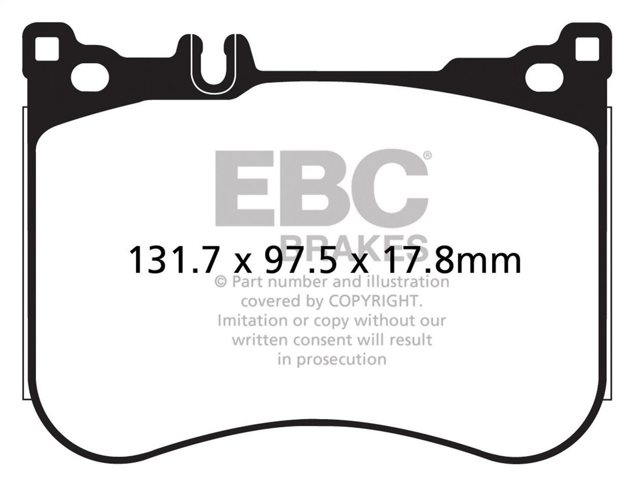 EBC Brakes Front Redstuff Premium Street FMSI D1688 2014 and up Fits ...