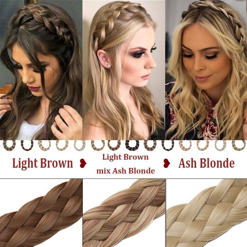 Thick Plaited Braided Headband Chunky Hair Extensions Real as Human ...