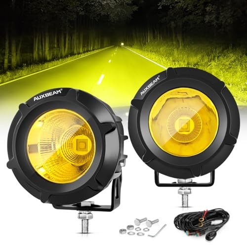 Amber Fog Lights, 3.5 Inch 50W Round Led Offroad Light 5000LM 3.5in ...
