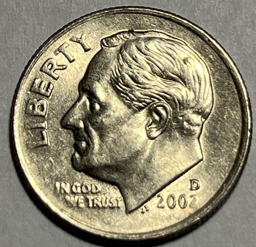 2002 D Roosevelt Dime Errors Weak Strike Through Grease Faint Date ...