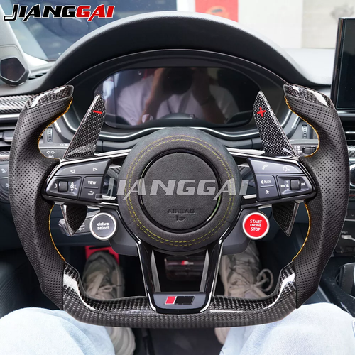 Racing Carbon Fiber Yoke Steering Wheel Fit 2010 Audi A3 A4 A5 S3 S4 S5 ...