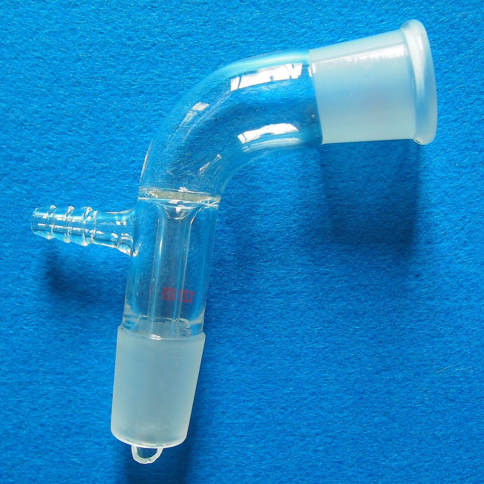24/40 Glass Adapter Vacuum take off 105 Bend Take-off with hose ...