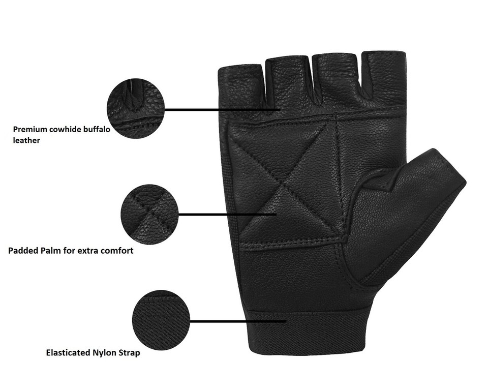 Men Workout Leather Gym Gloves Weightlifting Padded Gloves Fitness ...