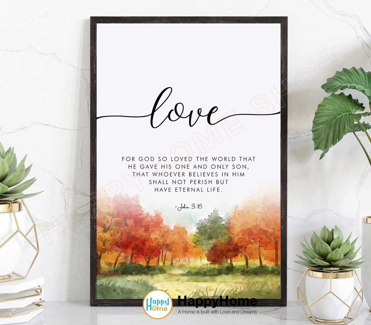 Christian Poster Quotes BIBLE VERSE WALL DECOR / POSTER W/ THICK CHIP