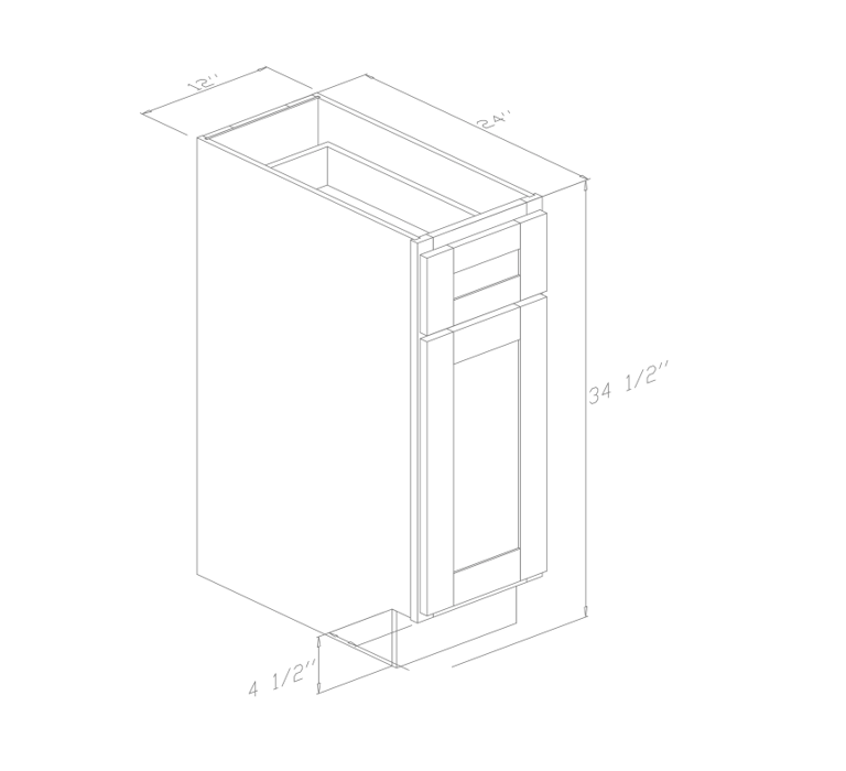 Dark Gray Shaker RTA Kitchen Base Cabinet | eBay