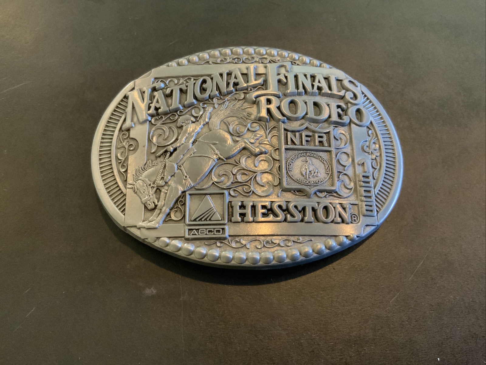 1998 Hesston National Finals Rodeo ADM Award Design Medals Belt Buckle ...