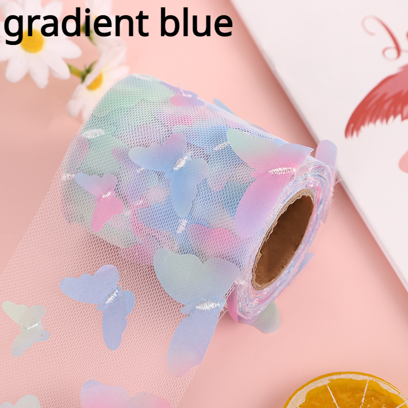 10 Yards Tulle Mesh Ribbon Net 3D Butterfly Trimming Edge Sewing for ...