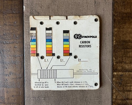 Vintage 1960s G-C Stackpole Carbon Resistor Slide Chart | eBay