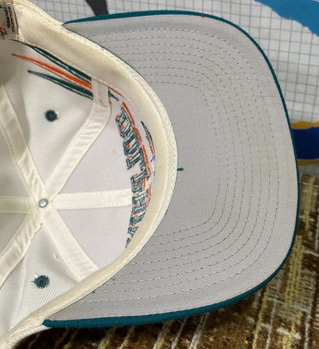 Vintage Logo Athletic Miami Dolphins Diamond Cut Snapback Hat 90s Cap ...