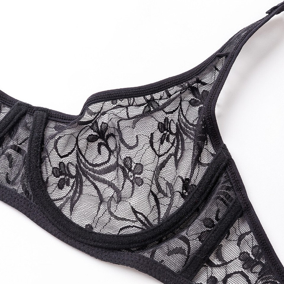 Hot Women Bras Ultra-thin bh Lace Brassiere Underwired Bra Padless Sexy ...