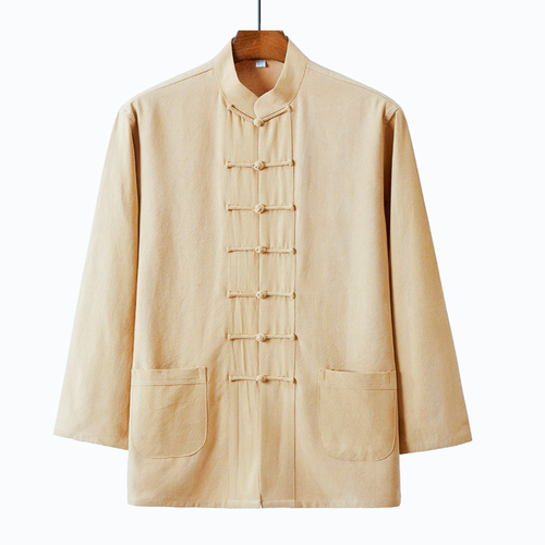 Chinese Men Tang Suit Top Frog Button Shirt Coat Tai Chi Kung Fu ...