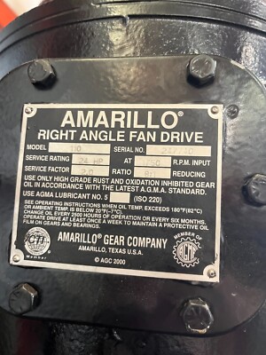 AMARILLO RIGHT ANGLE FAN DRIVE GEARBOX F110 RATION 8:1 | eBay