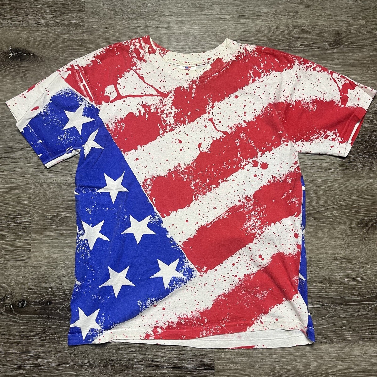 Vintage American Flag Shirt Mens
