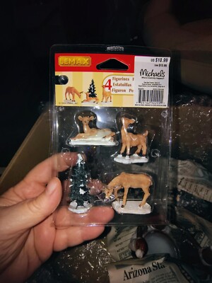 Lemax Dad and Fawns 92299 Christmas Holiday Village Accessory - Set Of ...