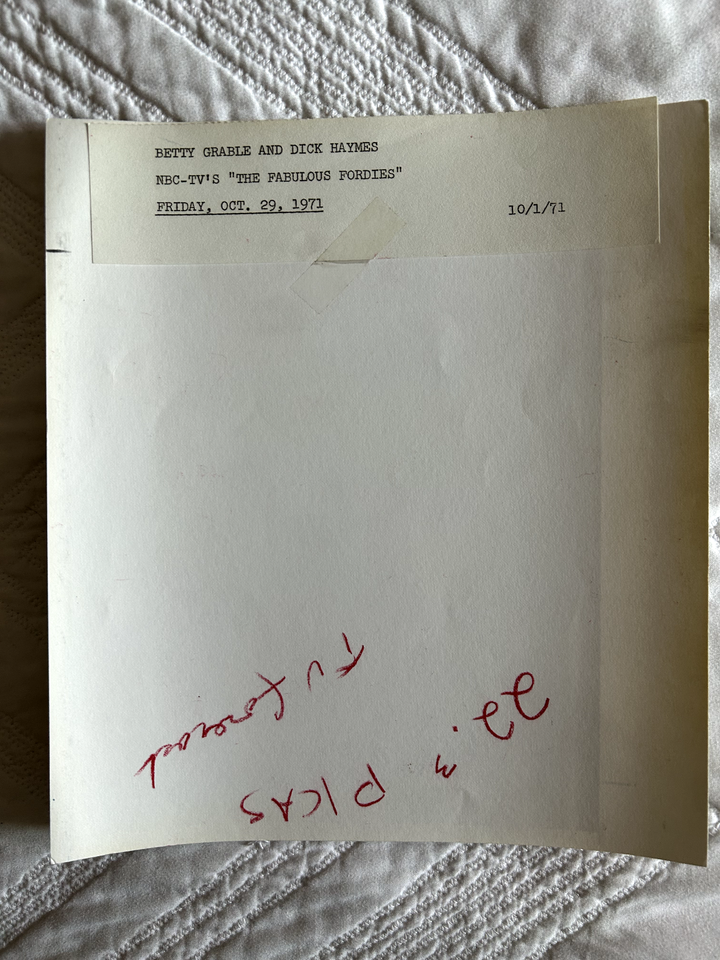 BETTY GRABLE and DICK HAYMES 7x9 press photo The Fabulous Fordies NBC ...