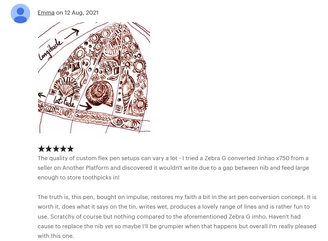 Semi Flex Piston Filled Manga Fountain Pen with Semi Flexible Maru Dip ...