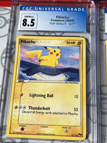 5 Card Graded Set 2007 Pokemon Pop Series 5 Pikachu 12/17 CGC NM/Mint ...