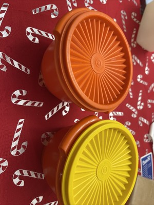 Tupperware Vintage Yellow 812-19, Orange 812-33, Bottoms Orange 2886-7 ...
