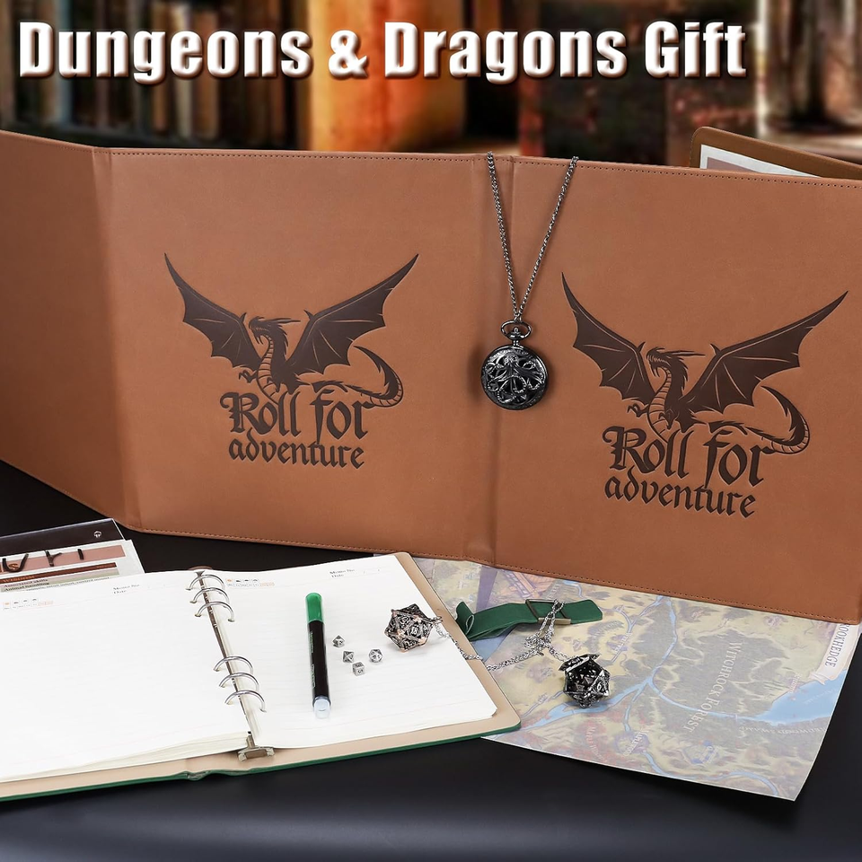 DND DM Screen 5E Dungeon Master Screen, Deluxe Leather 4-Panel ...