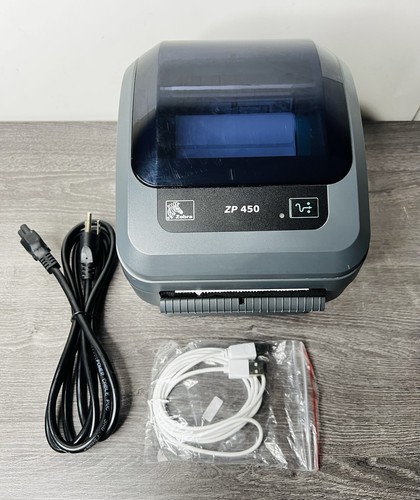 ZEBRA ZP450 DIRECT THERMAL LABEL & BARCODE PRINTER WPOWER CORD WPRINTER ...