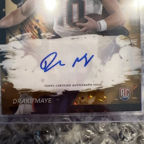 2024 Topps Finest DRAKE MAYE Gold Refractor AUTO /50 RC On Card Rookie ...