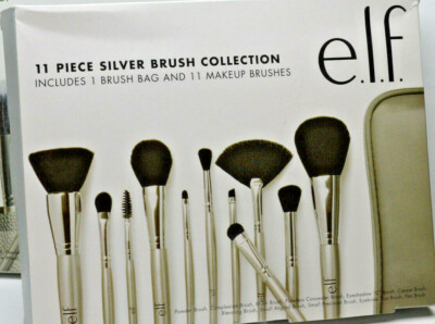 E.L.F. 11 Piece Silver Brush Collection, Makeup Brushes, | eBay
