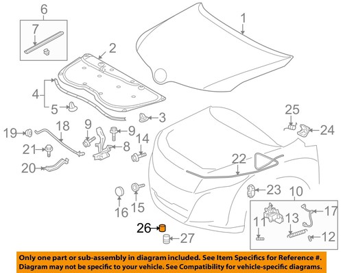 TOYOTA OEM 99-23 Mirai Hood Hood Components-Hood Bumper 9054109125 | eBay