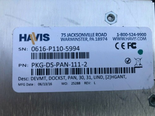 99% Life Left Havis Dock Station DS-PAN-111-2 Dual Antennas Toughbook ...