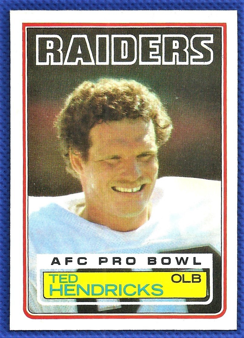 1983 Topps Football Ted Hendricks #302 Oakland Raiders AFC Pro Bowl ...