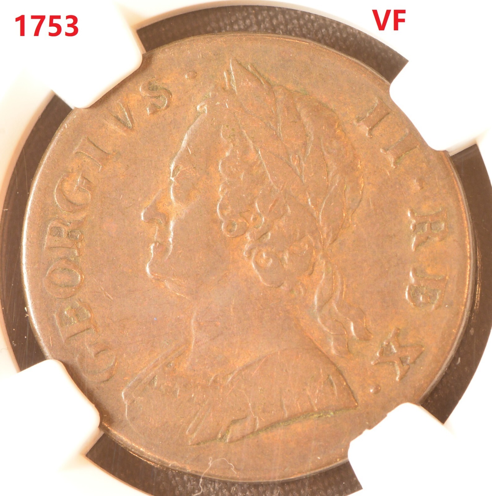 Great Britain 1/2 Penny KM# 579.2 1753 Copper Coin NGC VF Details | eBay